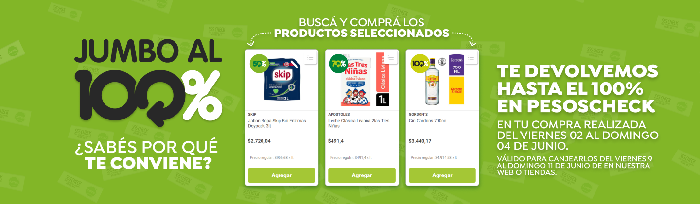 Jumbo al 100 I Te devolvemos hasta el 100%